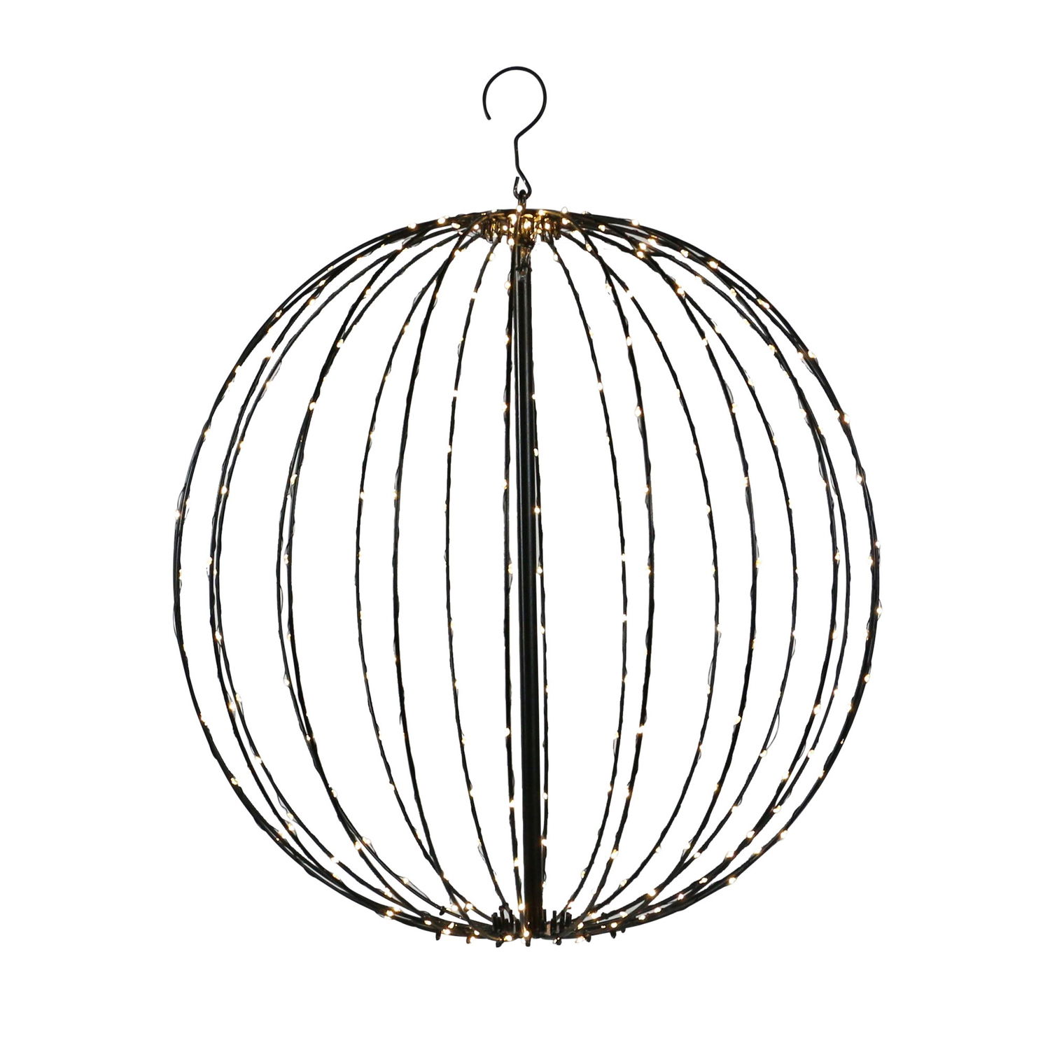 Køb NORDIC WINTER metal kugle sort, 320 LED lys Ø50 cm